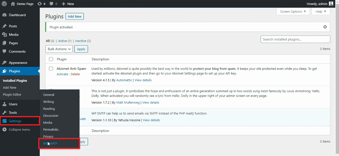 Using SMTP authentication to send email through WordPress