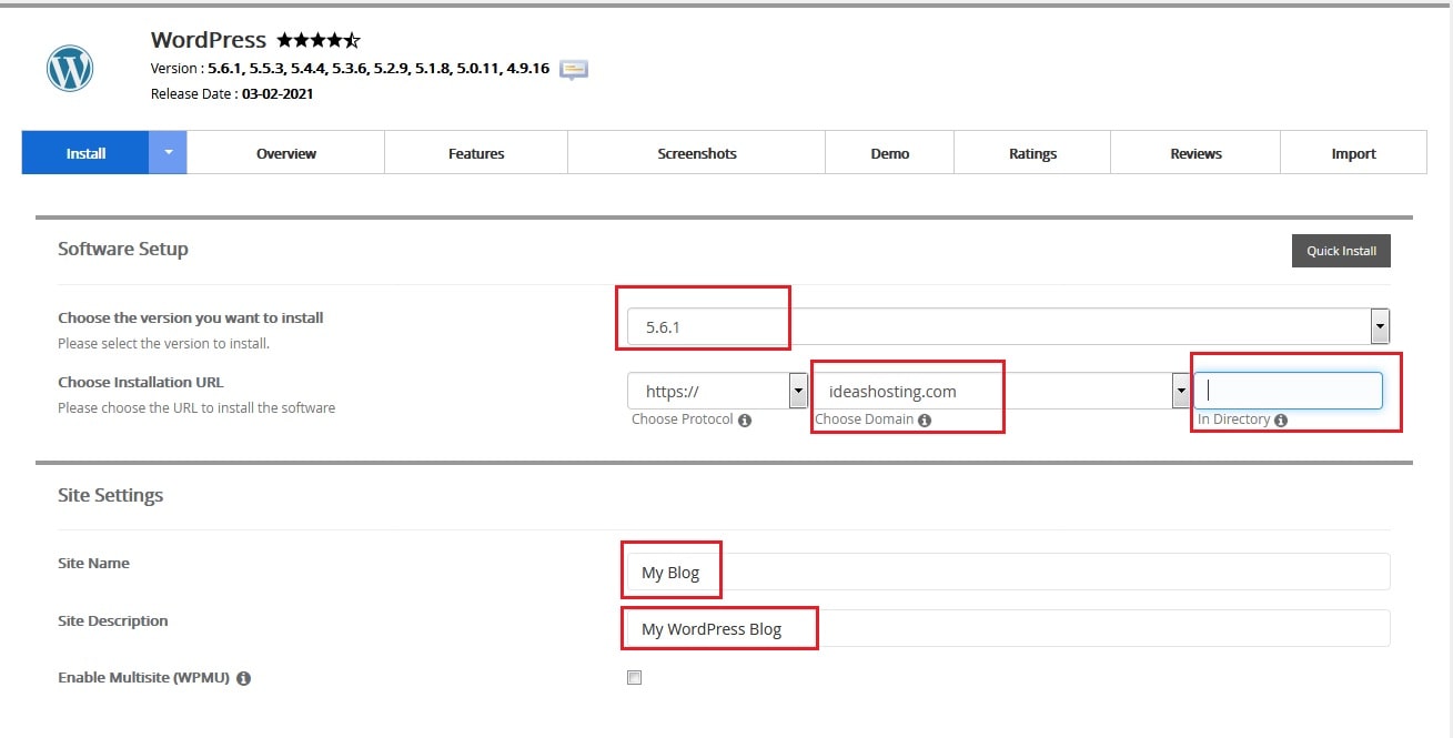 How to Install WordPress in DirectAdmin using Softaculous?